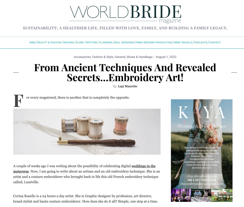 Entrevista en la Revista Americana World Bride Magazine – Haute Couture ...